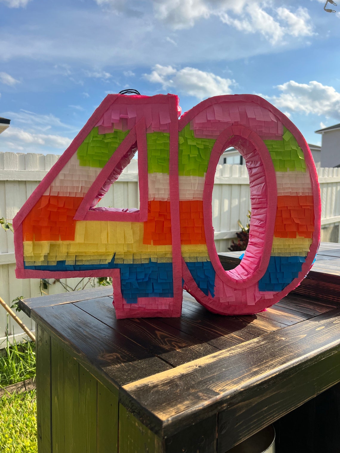 Number 40th Pinata: Custom Colors, 40th Birthday Party Decoration - Etsy