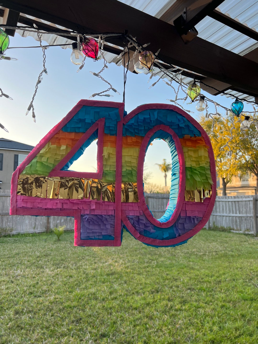 Number 40th Pinata: Custom Colors, 40th Birthday Party Decoration - Etsy
