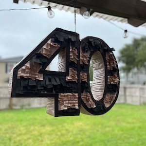 Number 40th Pinata (custom Colors) 40th Birthday Pinata 40th Birthday ...