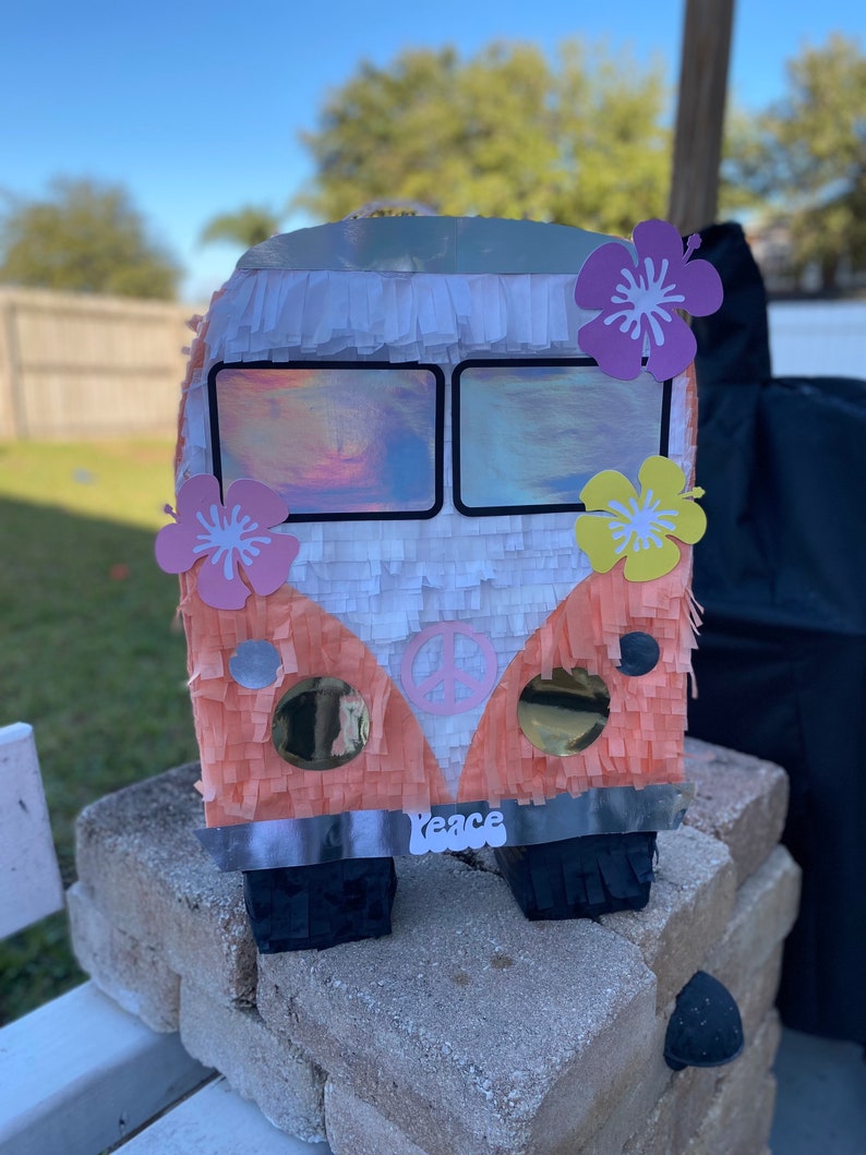 Hippie Van Pinata 60s Themed custom Colors - Etsy