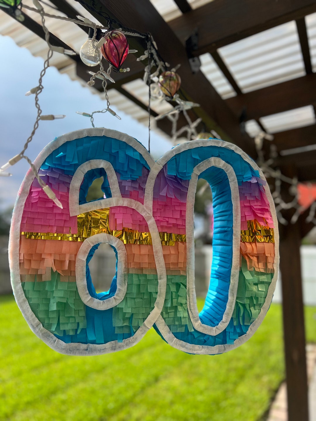 Number 60 Th Pinata (custom Colors) 60 Th Birthday Pinata 60th Birthday ...