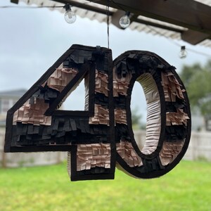 Number 40th Pinata: Custom Colors, 40th Birthday Party Decoration - Etsy