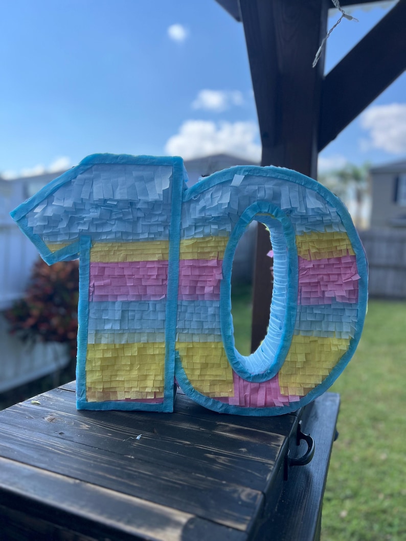Number 10 Pinata: Custom Colors, 10th Birthday Party Decoration - Etsy