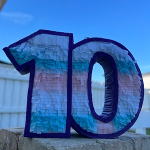 Number 10th Pinata (custom Colors) 10th Birthday Pinata 10th Birthday ...