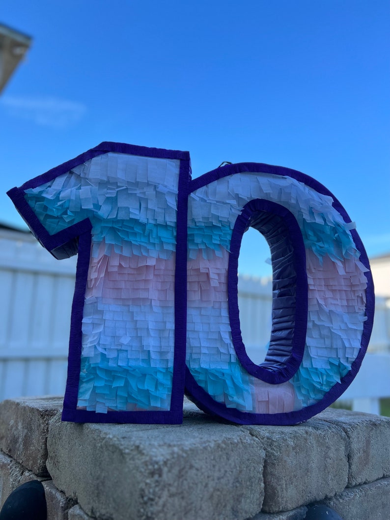 Number 10 Pinata: Custom Colors, 10th Birthday Party Decoration - Etsy