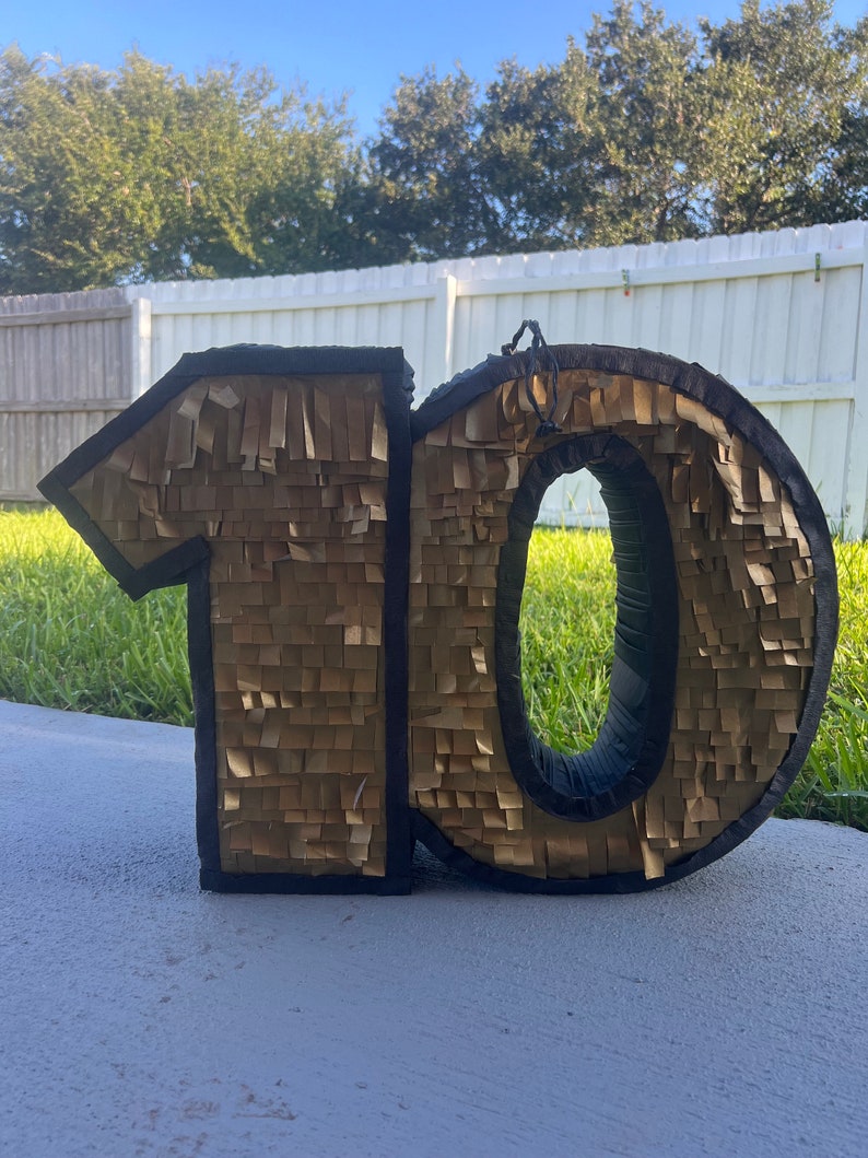 Number 10 Pinata: Custom Colors, 10th Birthday Party Decoration - Etsy