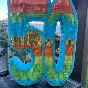 Number 50 Pinata: Custom Colors, 50th Birthday Party Decoration - Etsy