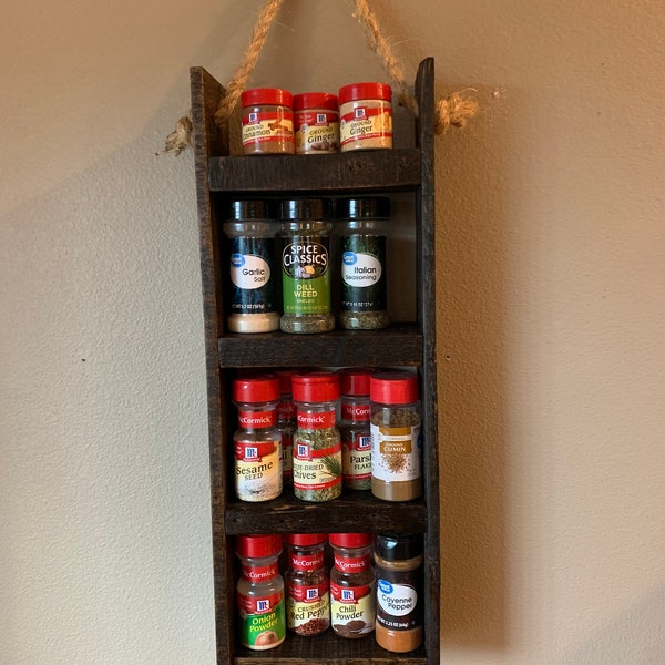 Rustic Spice Rack - Etsy