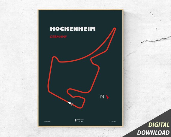 Hockenheim Race Track Map F1 Poster Minimalist Glow Effect - Etsy