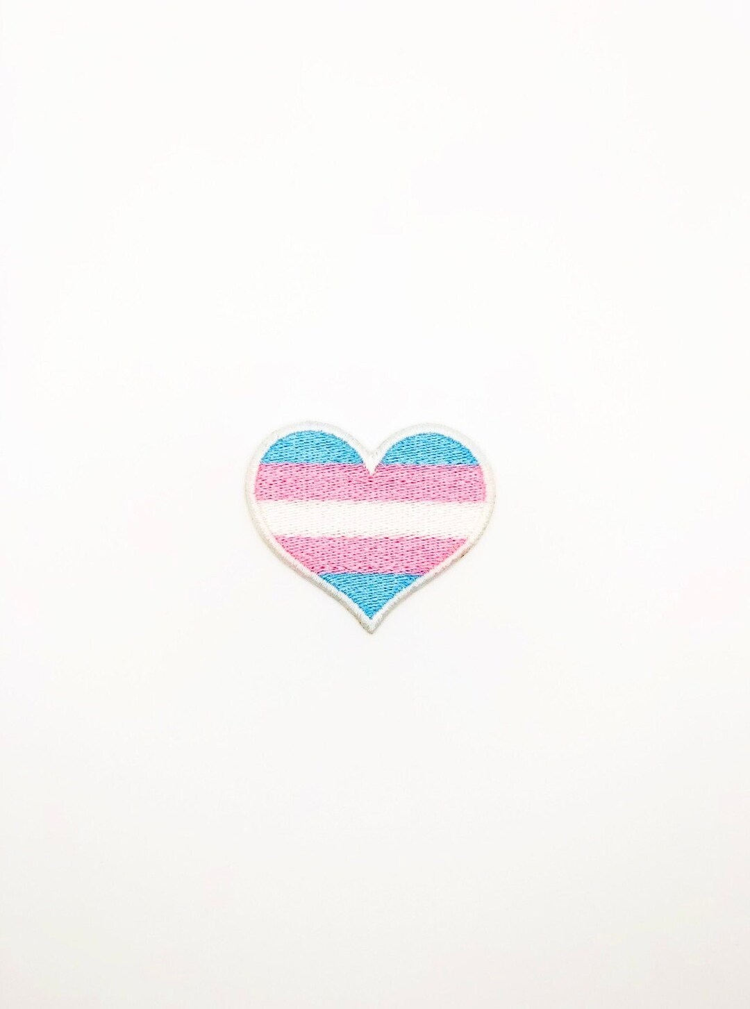 Transgender Flag Heart / Rainbow Heart, Pride Iron-on Embroidery Patch ...