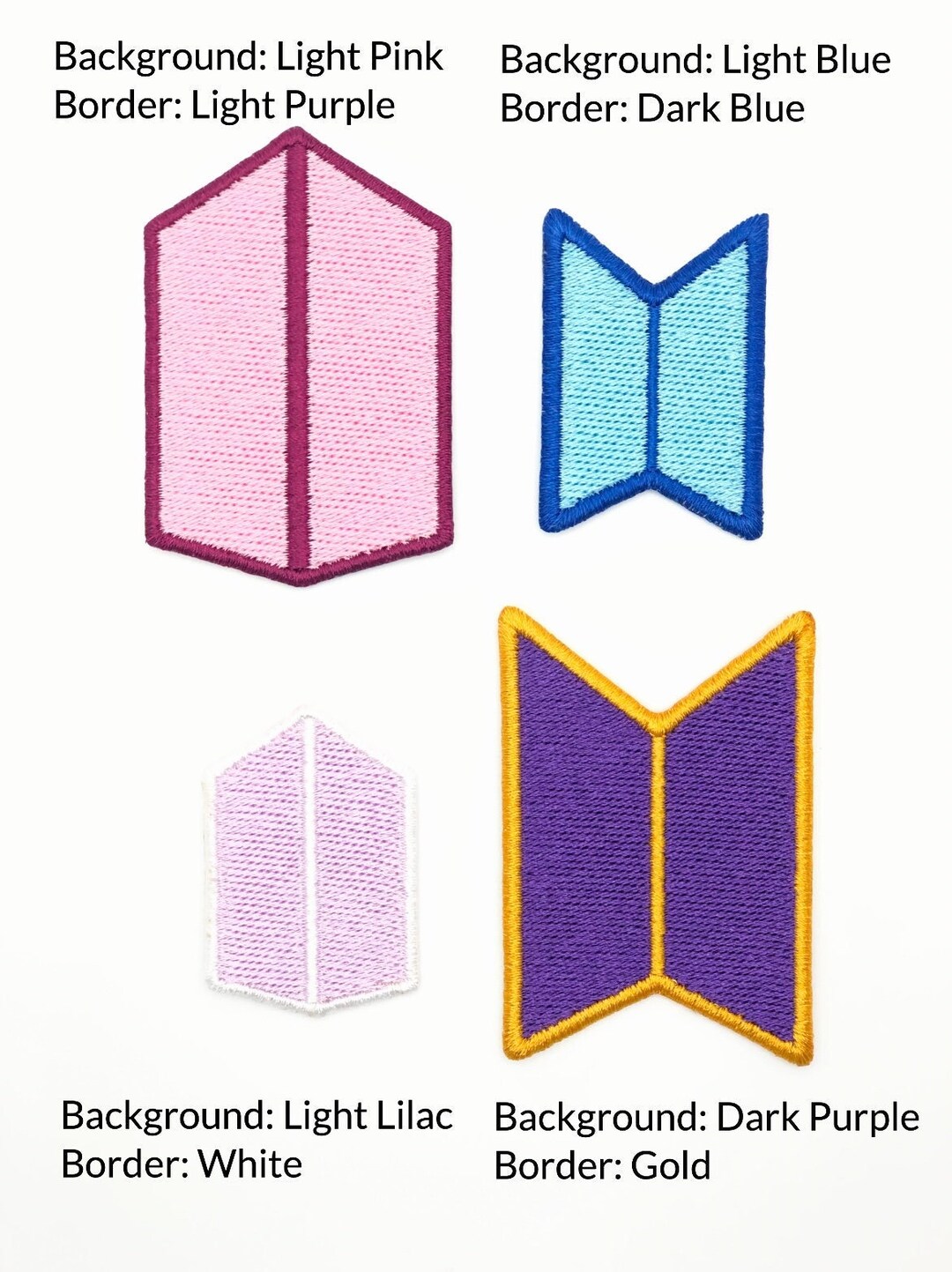 ARMY and BTS Logo - Iron-on Embroidery Patch for Tote Bags, T-shirts ...