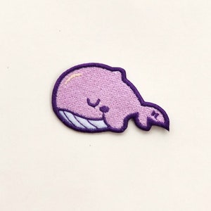 Purple Whale / Borahae Whale BTS Iron-on Embroidery Patch for - Etsy
