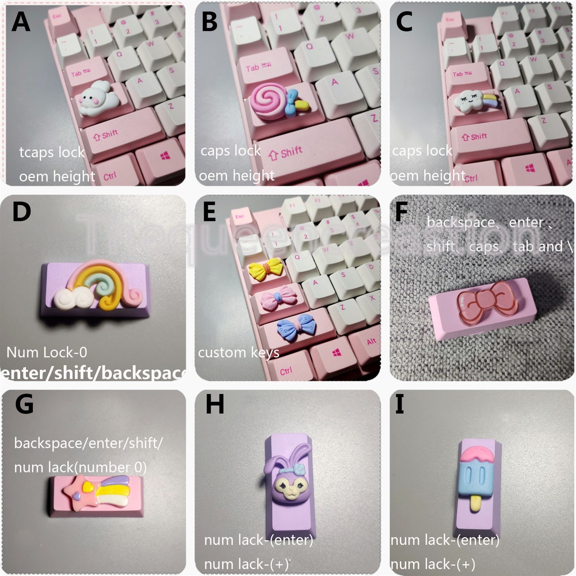 Cute Key Caps Keycaps Esc/Shift/Enter/Backspace Key Caps | Etsy