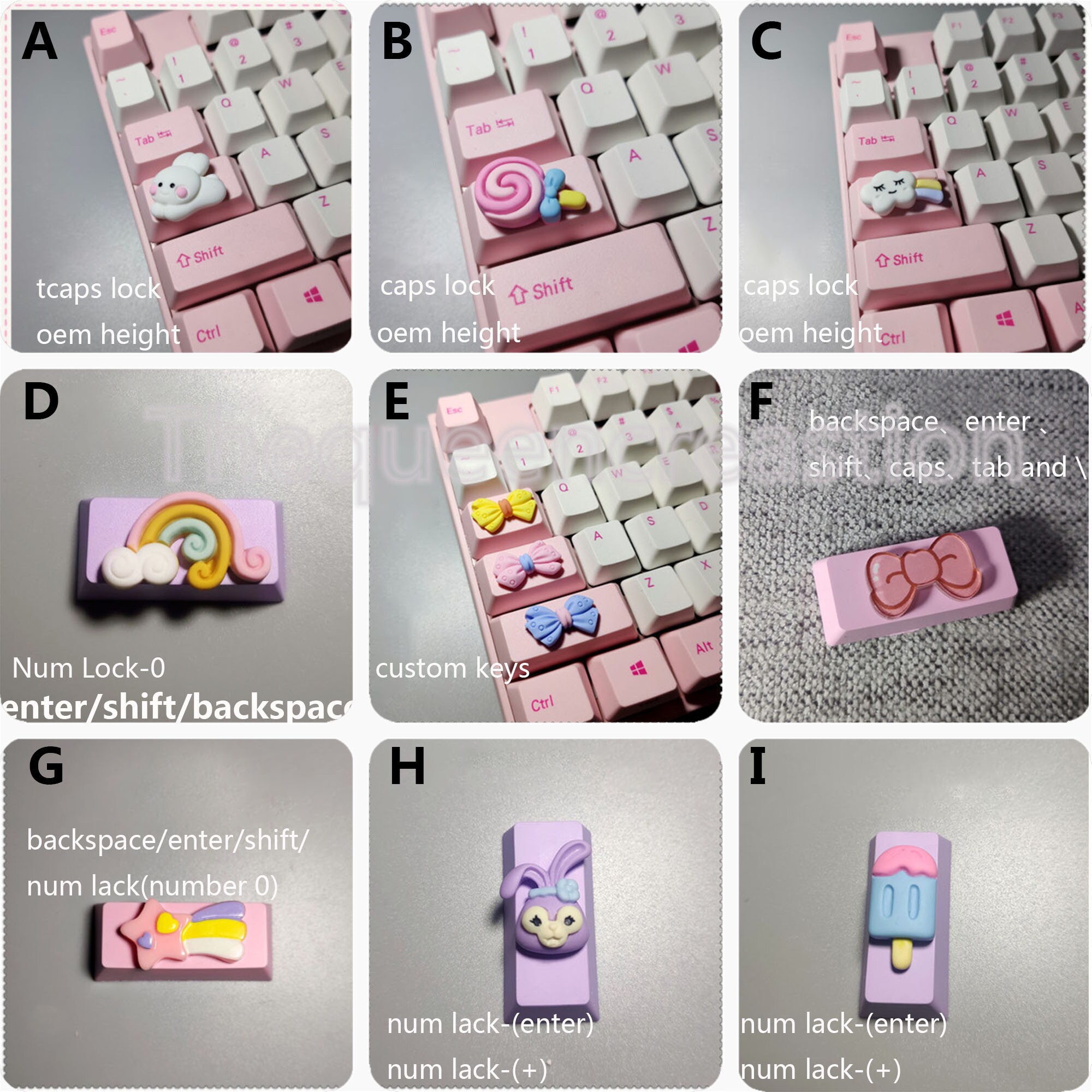 Cute Key Caps Keycaps Esc/Shift/Enter/Backspace Key Caps | Etsy