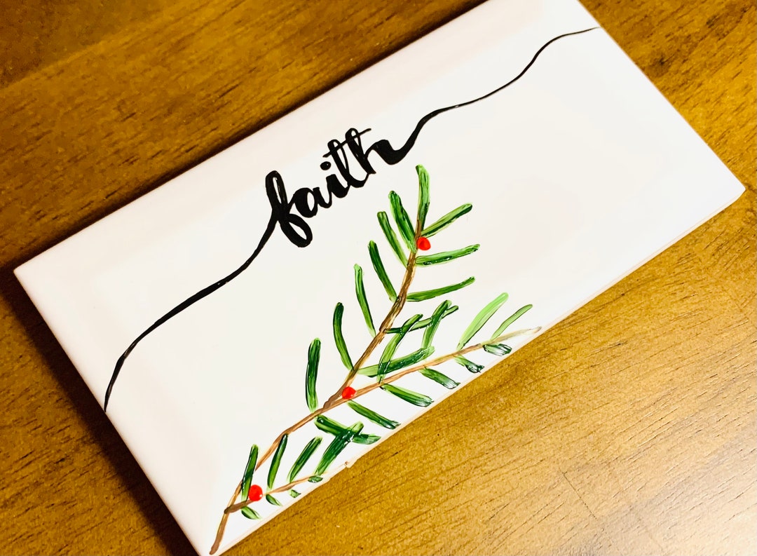 Hand-painted 'faith' Ceramic Tile: Motivational Home Decor - Etsy
