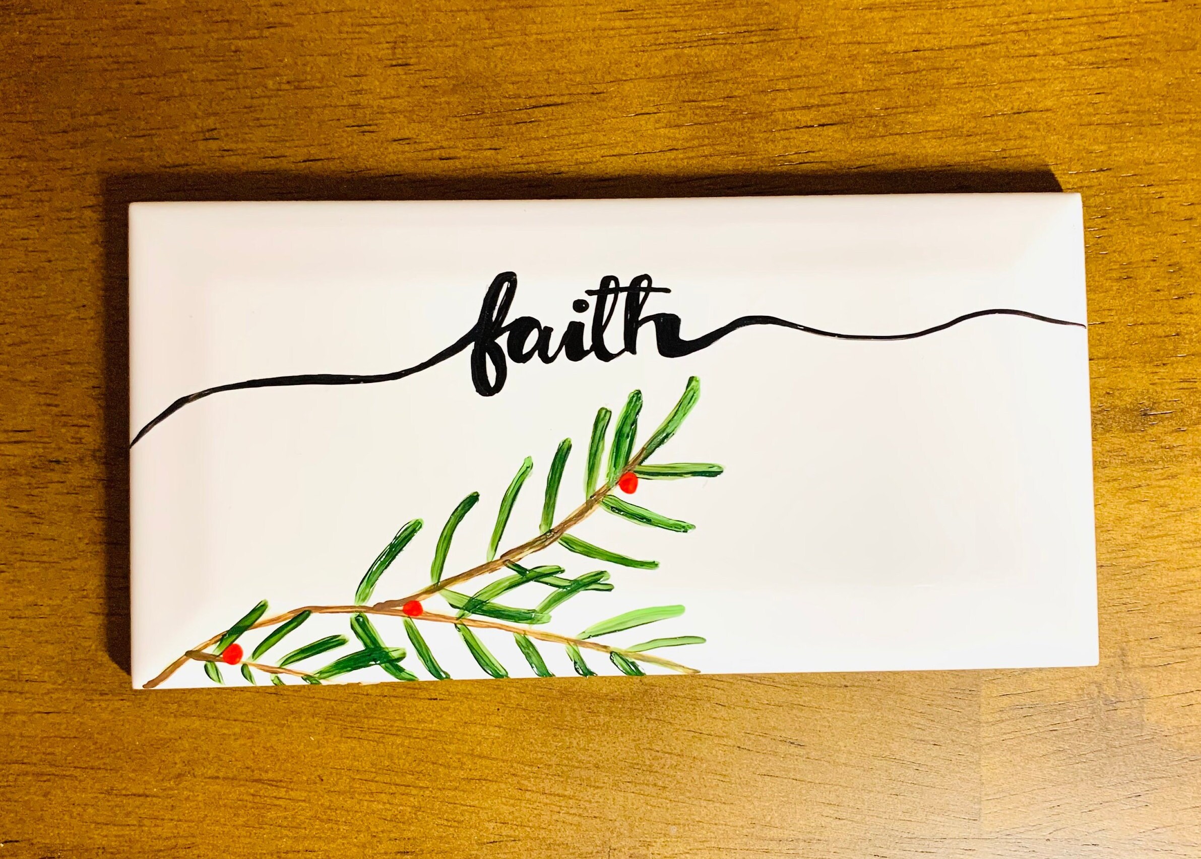 Hand-painted 'faith' Ceramic Tile: Motivational Home Decor - Etsy