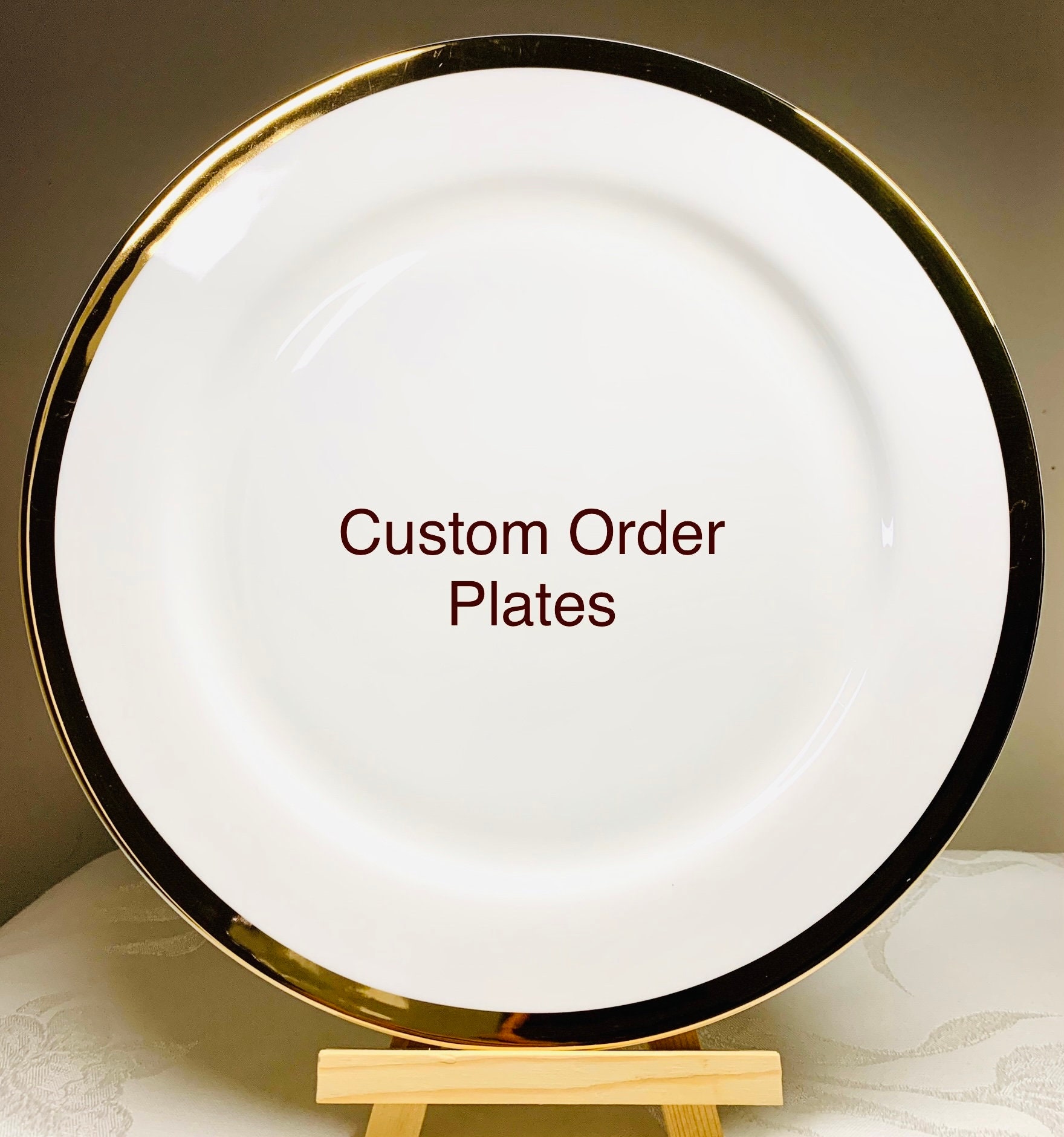 Hand Painted Gold Rim Fine Bone China Plate, Kitchen Collection ...