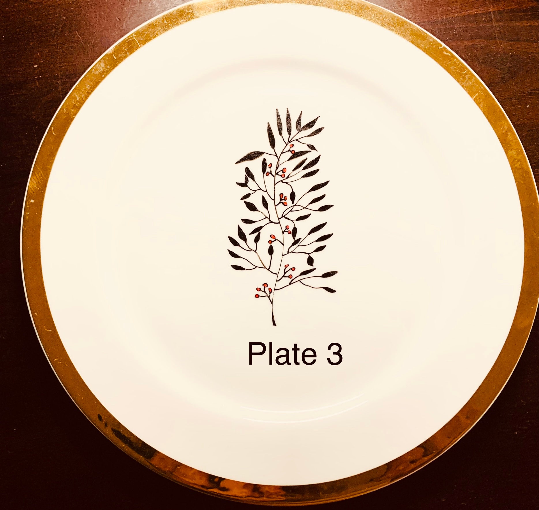 Ready to Ship Fine Bone China Plates, Personalized Monogram Kitchen ...