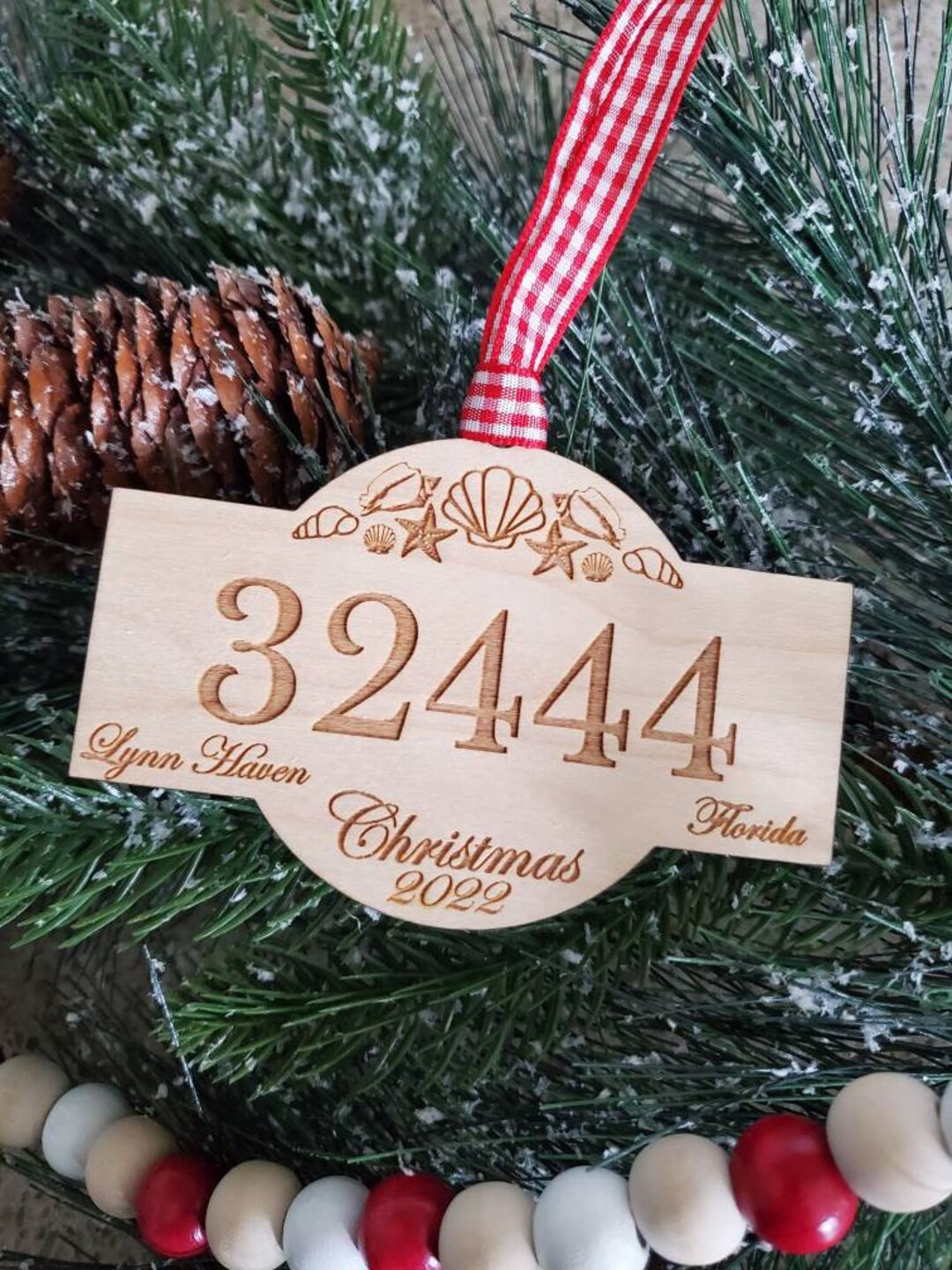 Personalized Wood Zip Code Christmas Tree Ornament, Realtor Closing ...