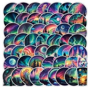 Aurora Borealis Northern Lights Round Galaxy Night Sky Mountain Rainbow ...