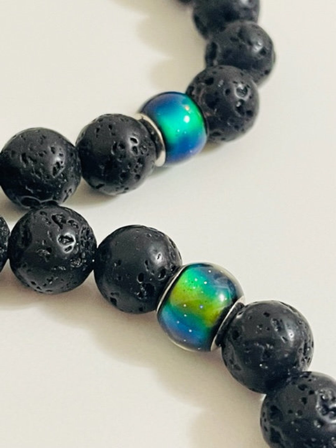 Natural STONE and MOOD Color Changing Beaded Stretch Bracelets ...