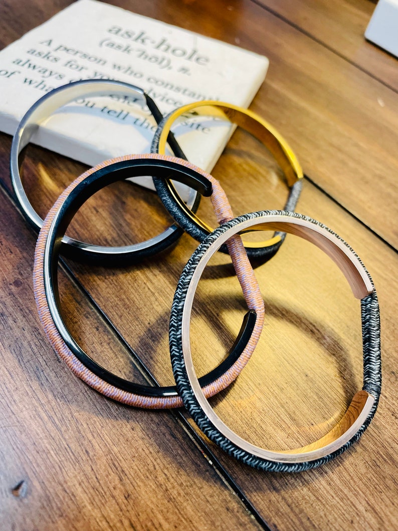 Healthy Hair Tie Bangle Bracelet in Stainless Steel - Adjustable ...