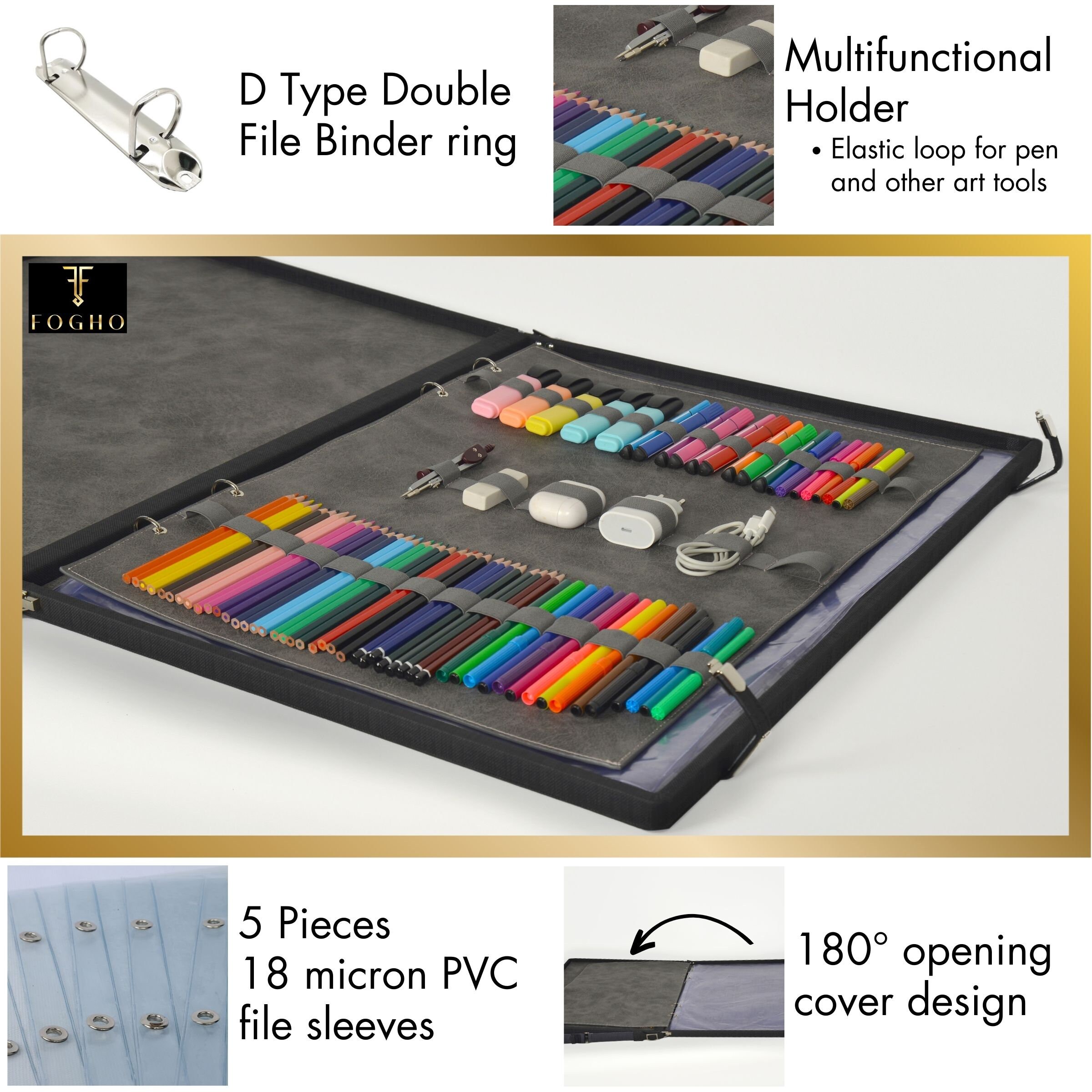 A2 Leather Binder Leather Portfolio Gifts for Painters Portfolio Binder ...