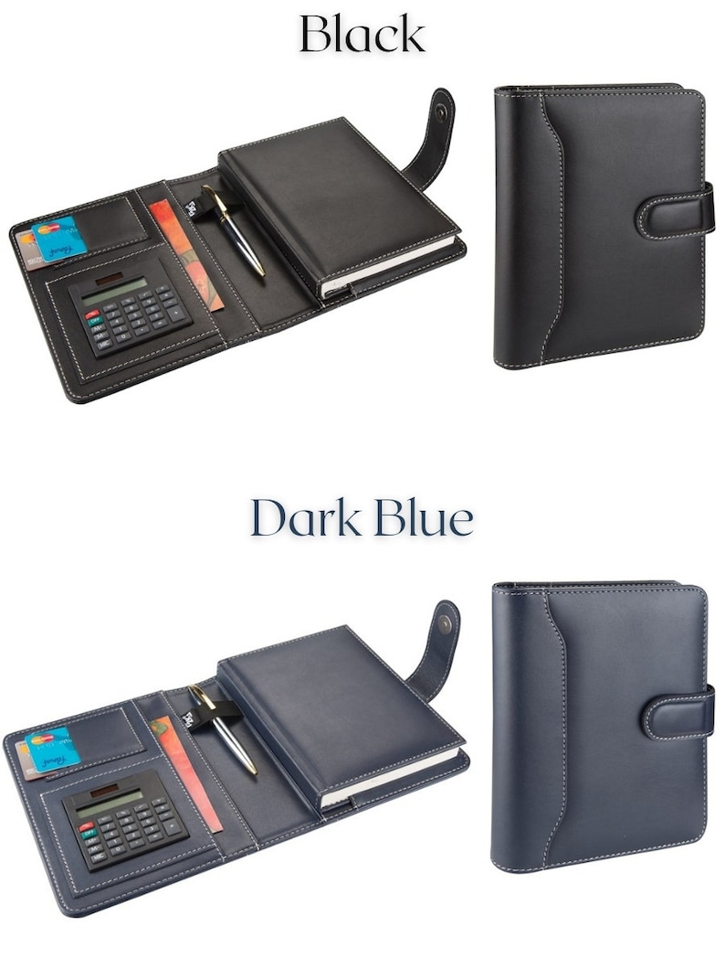Leather Portfolio With Daily Planner 17x22cm Leather Cover Agenda ...
