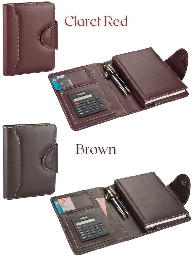 Leather Portfolio With Daily Planner 17x22cm Leather Cover Agenda ...