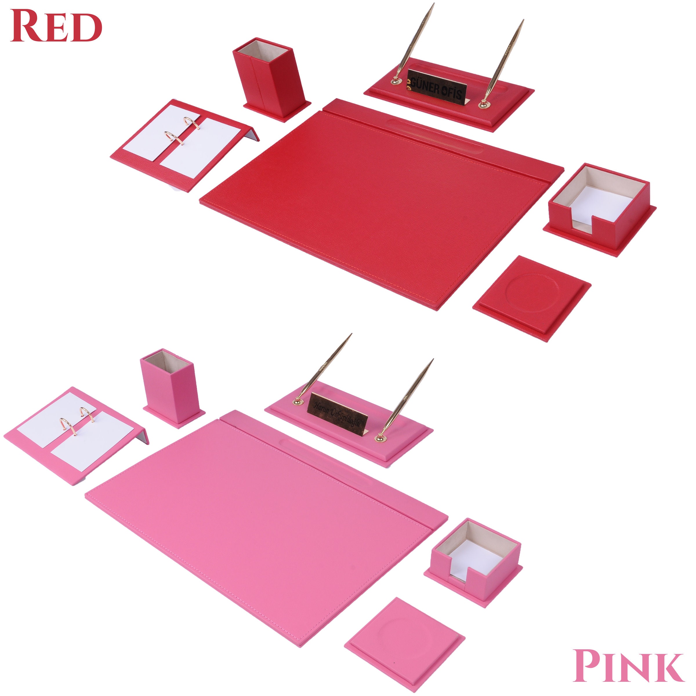 Leather Desk Set-desk Organizer-office Desk Accessories-desk Organizer ...