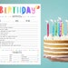 Printable Kids Birthday Interview, Annual Interview, Birthday Keepsake ...