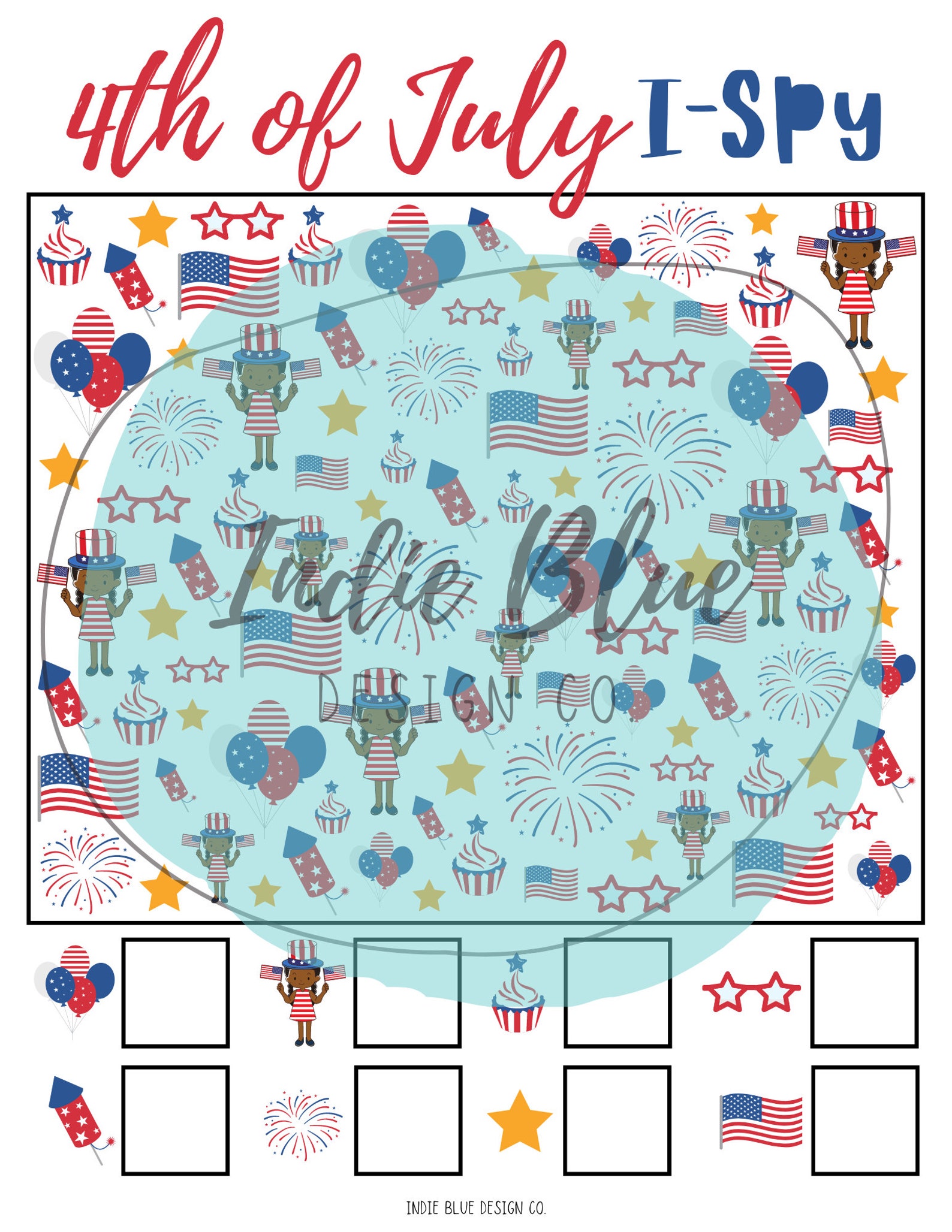 4th of July I-spy Activity, 4th of July Activity, Counting, Learning ...