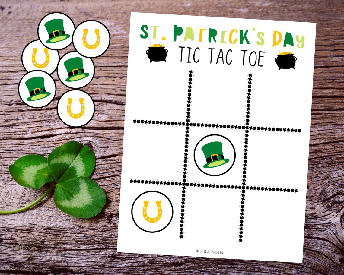 St. Patrick's Day Tic-tac-toe Game, St. Patrick's Day Activity, Kids ...