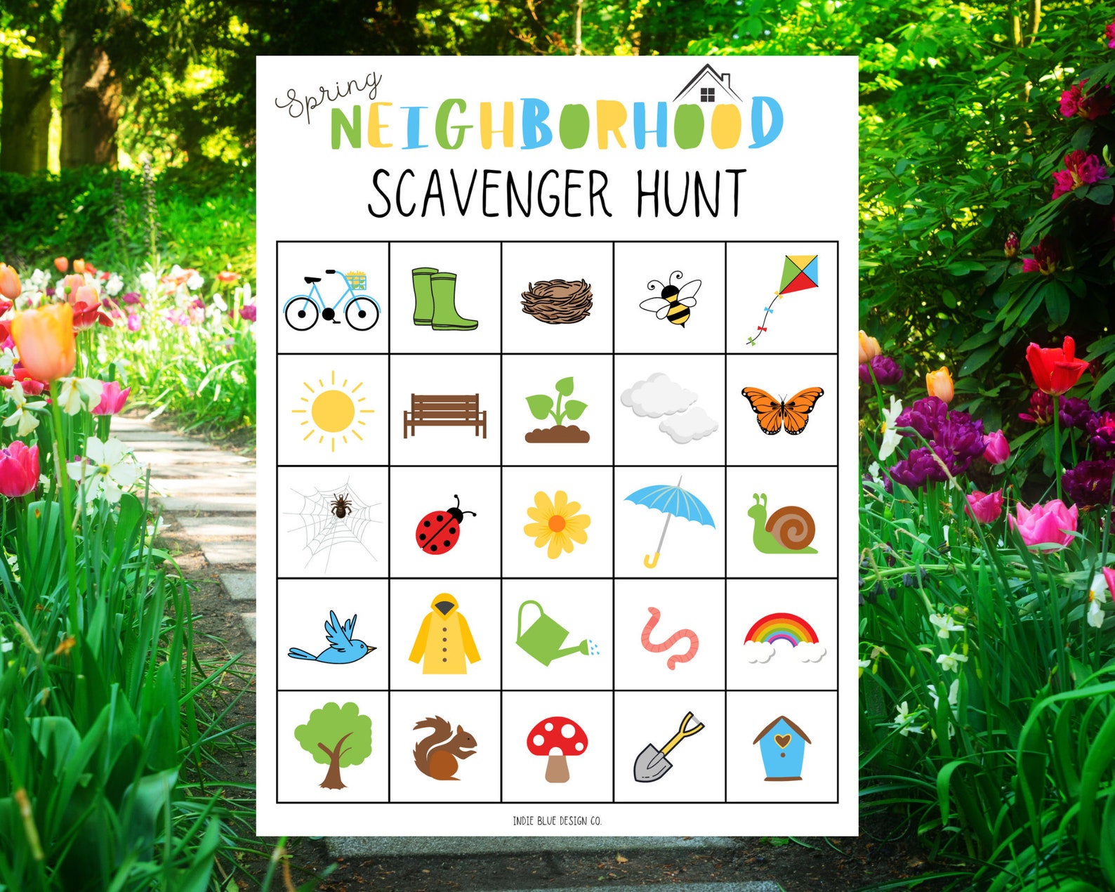 Spring Neighborhood Scavenger Hunt Printable, Printable Scavenger Hunt ...
