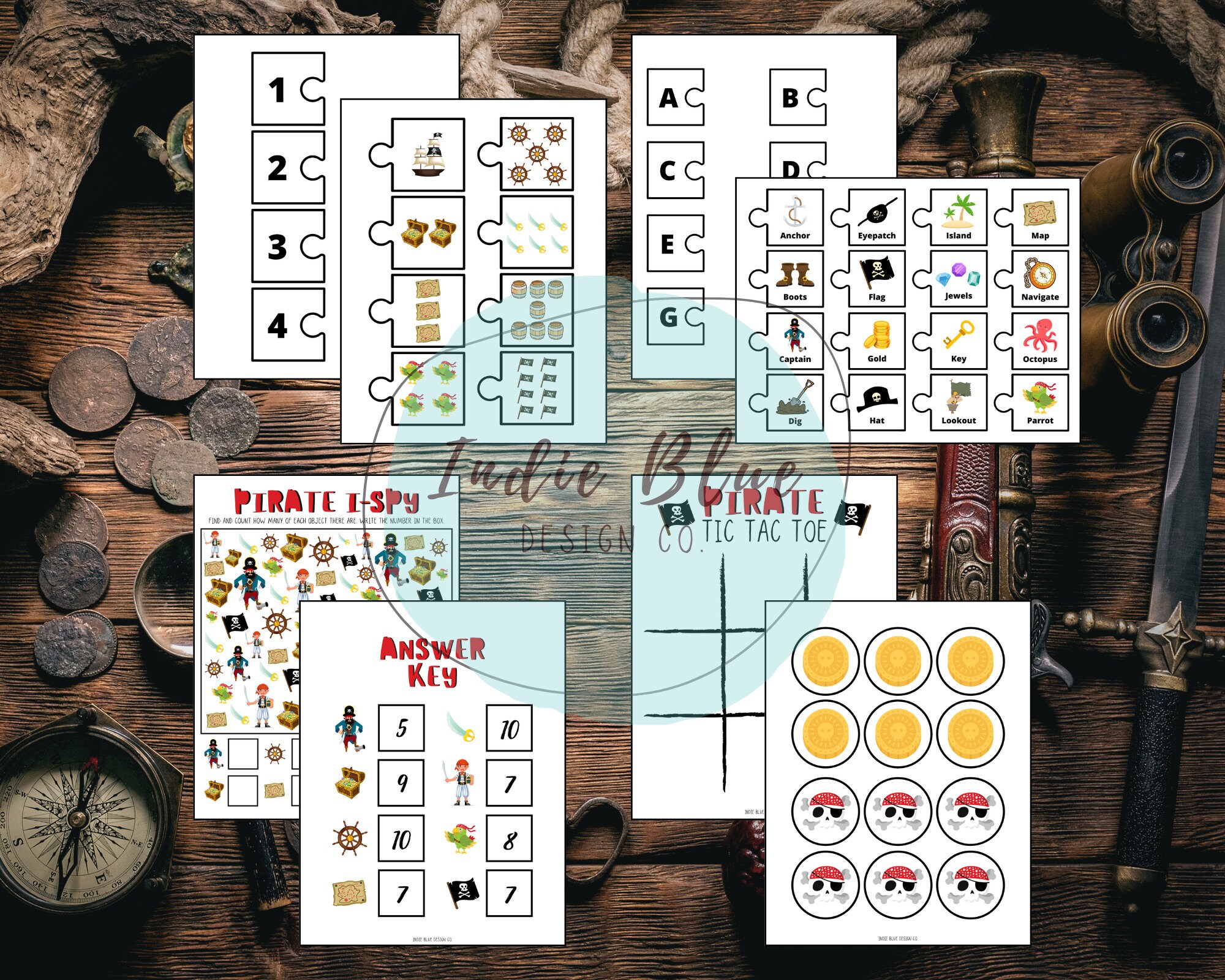 Pirate Learning Activity Bundle, Busy Book, Learning Activity ...