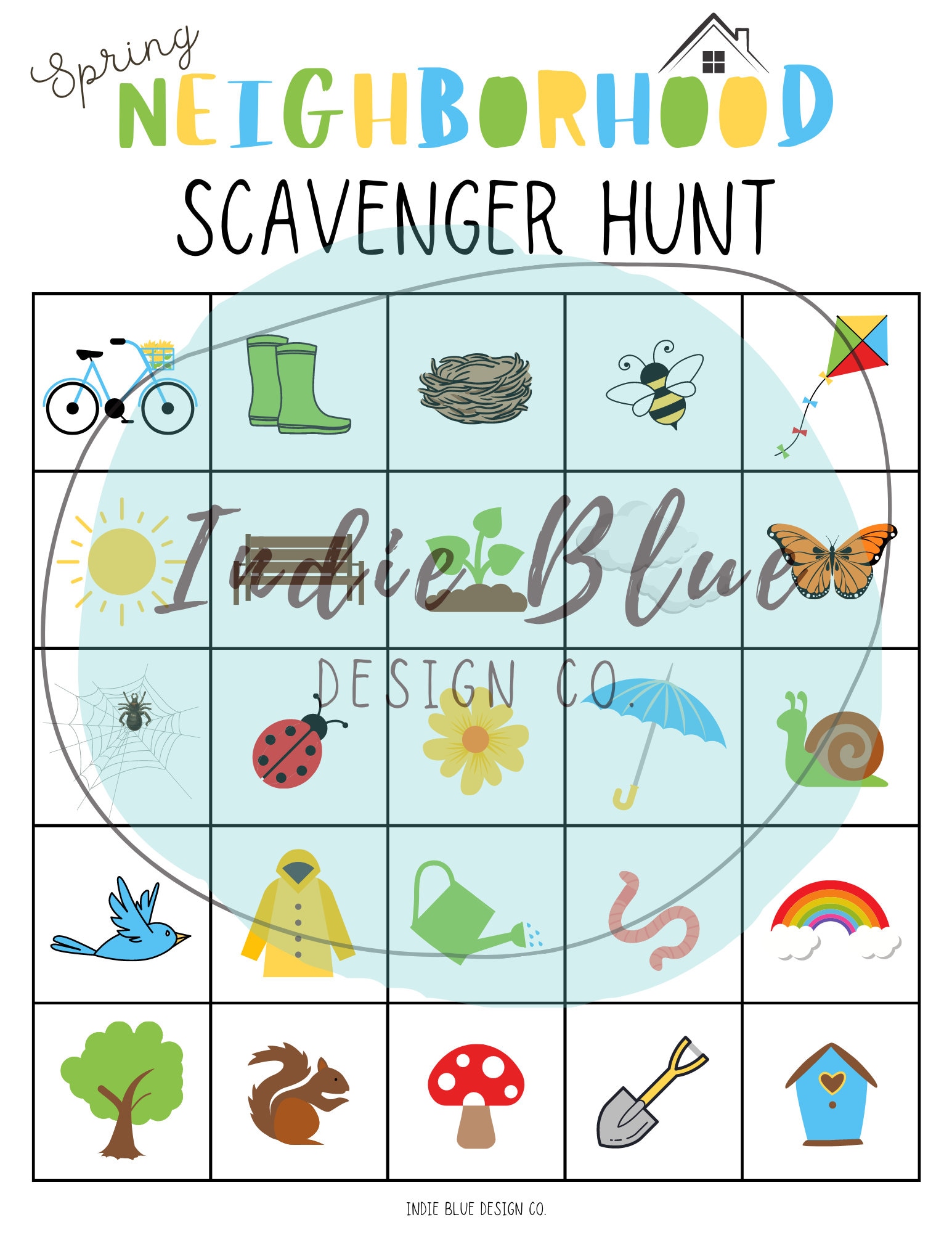 Spring Neighborhood Scavenger Hunt Printable, Printable Scavenger Hunt ...