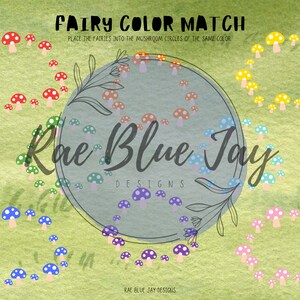 Fairy Color Match Activity, Instant Download, Kids Color Practice ...