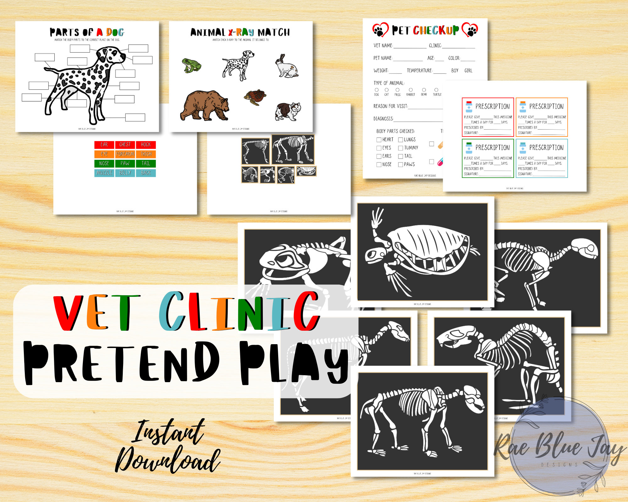 Vet Clinic Pretend Play INSTANT DOWNLOAD, Kids Vet Printable, Animal ...