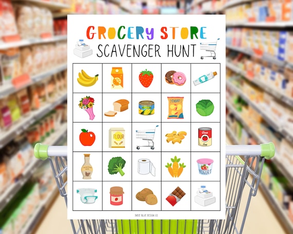 Grocery Store Scavenger Hunt Printable Printable Scavenger - Etsy