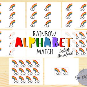 Rainbow Alphabet Match INSTANT DOWNLOAD, ABC Learning Printable ...