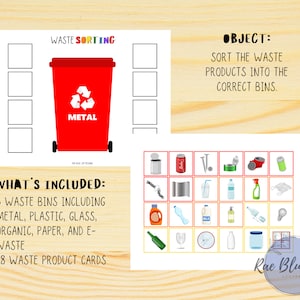 Waste Sorting Activity INSTANT DOWNLOAD, Kids Recycling Printable ...