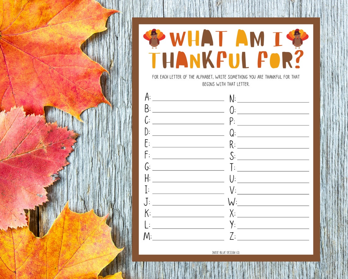 What Am I Thankful For Thanksgiving Worksheet Thanksgiving | Etsy