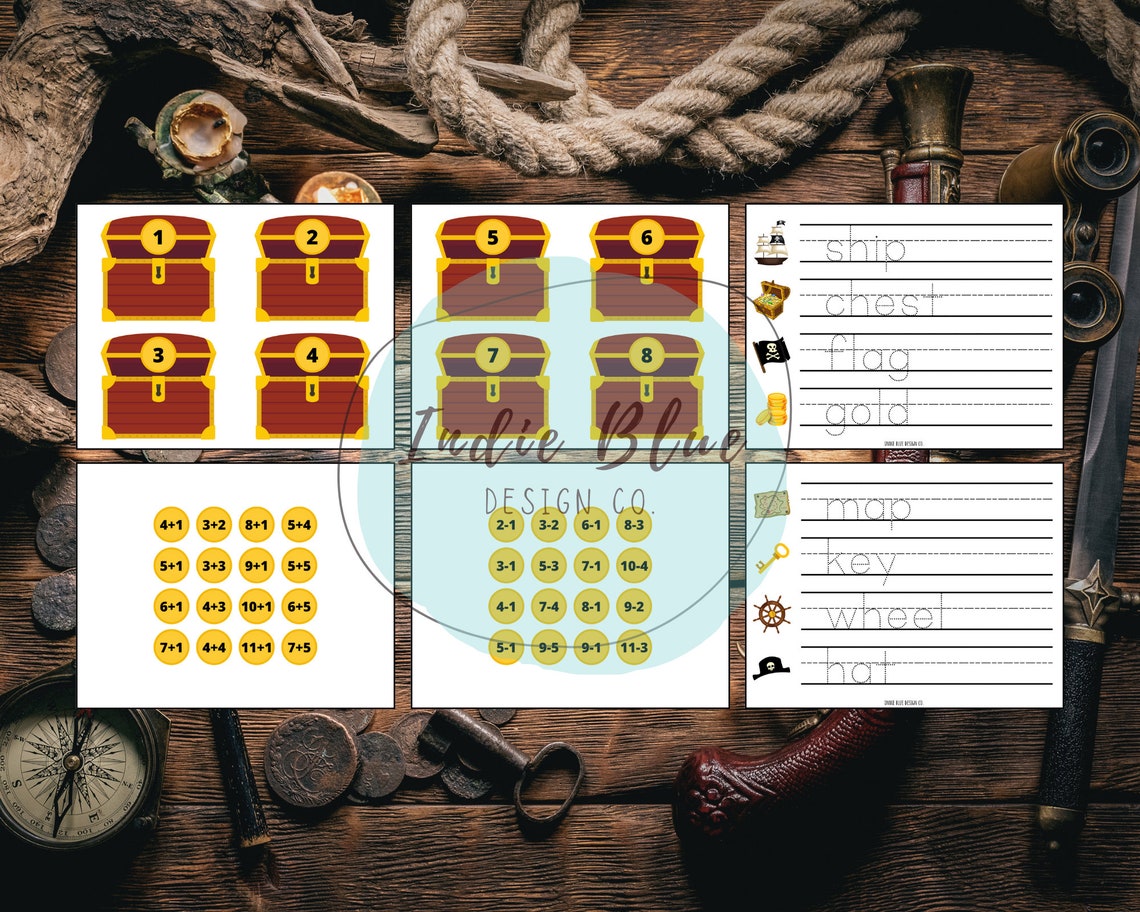 Pirate Learning Activity Bundle Busy Book Learning Activity | Etsy