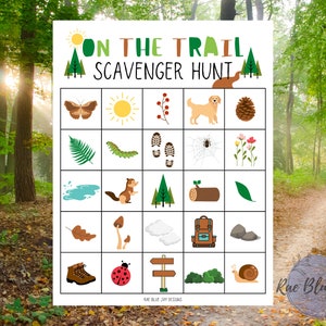 On the Trail Scavenger Hunt Printable, Printable Scavenger Hunt, Kids ...