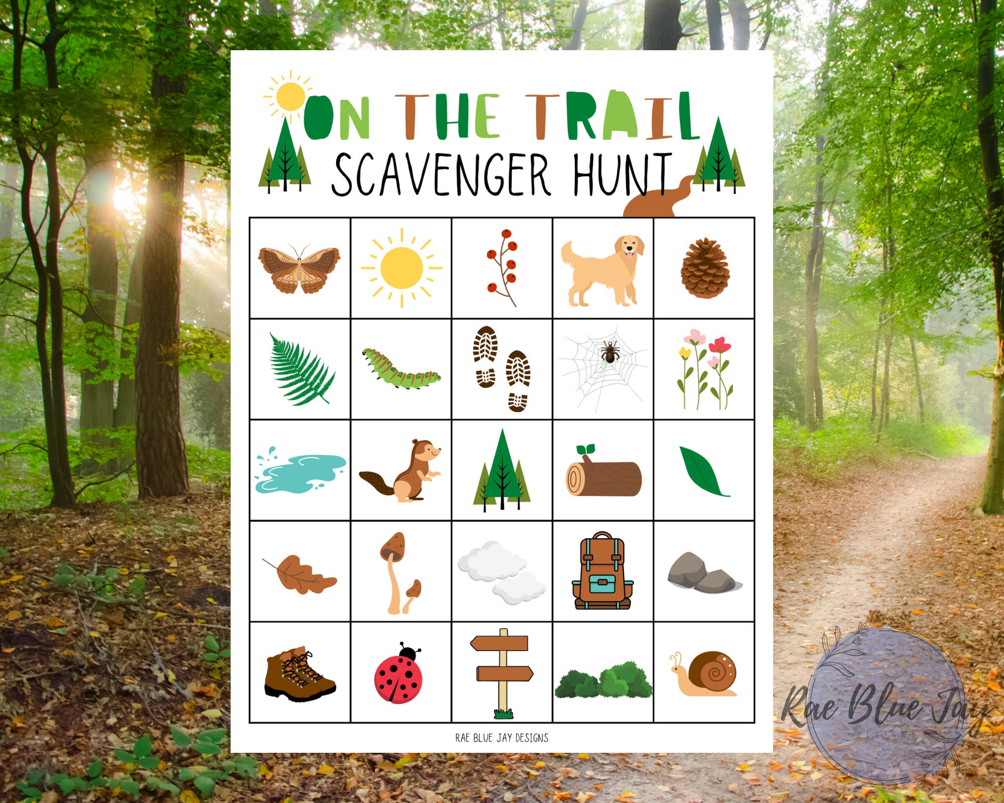 On the Trail Scavenger Hunt Printable, Printable Scavenger Hunt, Kids ...
