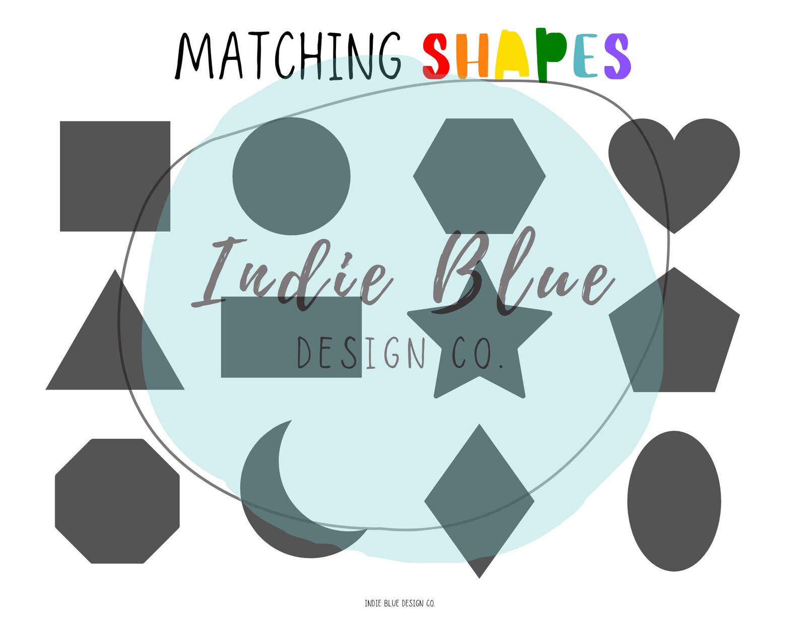 Matching Shapes Practice Worksheet Learning Shapes Preschool | Etsy