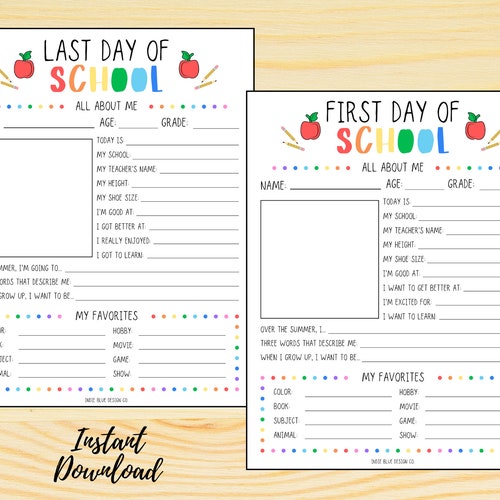 First Day of School Interview Back to School Printable - Etsy