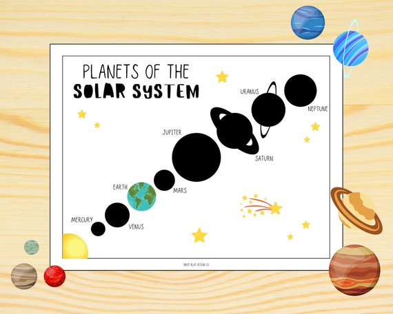 Planets of the Solar System Matching Printable Space | Etsy