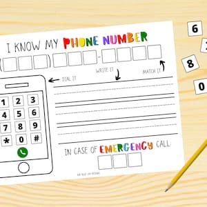 I Know My Phone Number Worksheet, Phone Number Practice, Learning ...
