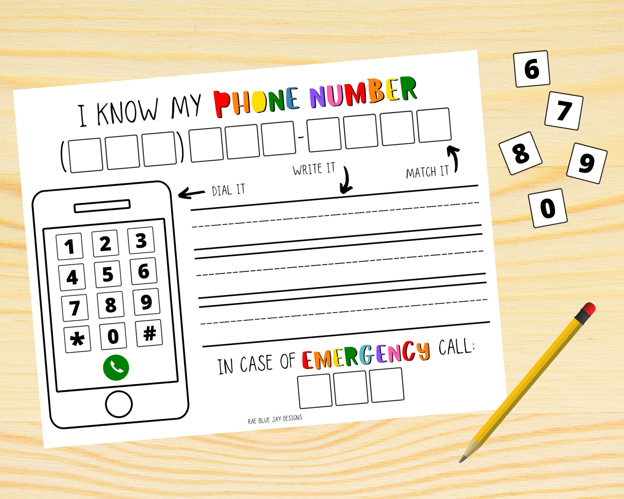 I Know My Phone Number Worksheet, Phone Number Practice, Learning ...